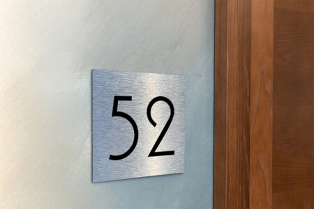 Contemporary Brushed Metal Number Sign - Brushed Metal Numbers