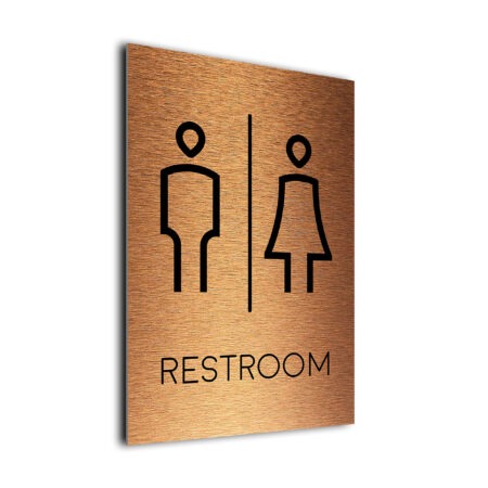 Modern Restroom Symbol Sign | Restroom Signage | Toilet Signs